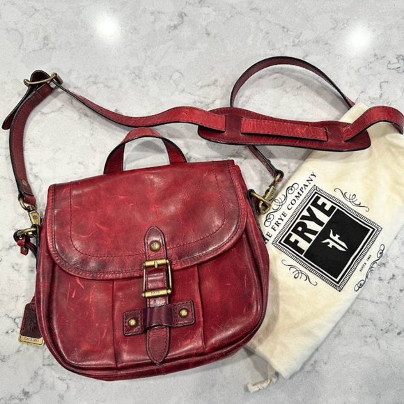 FRYE AND CO. | Bags | Nwt Frye Leather Red Crossbody Saddle Purse ...